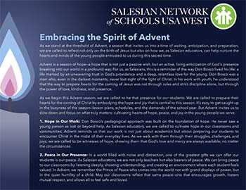 Embracing the Spirit of Advent – InTouch Newsletter | Salesian Family ...